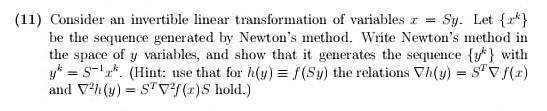 Solved (11) Consider an invertible linear transformation of | Chegg.com