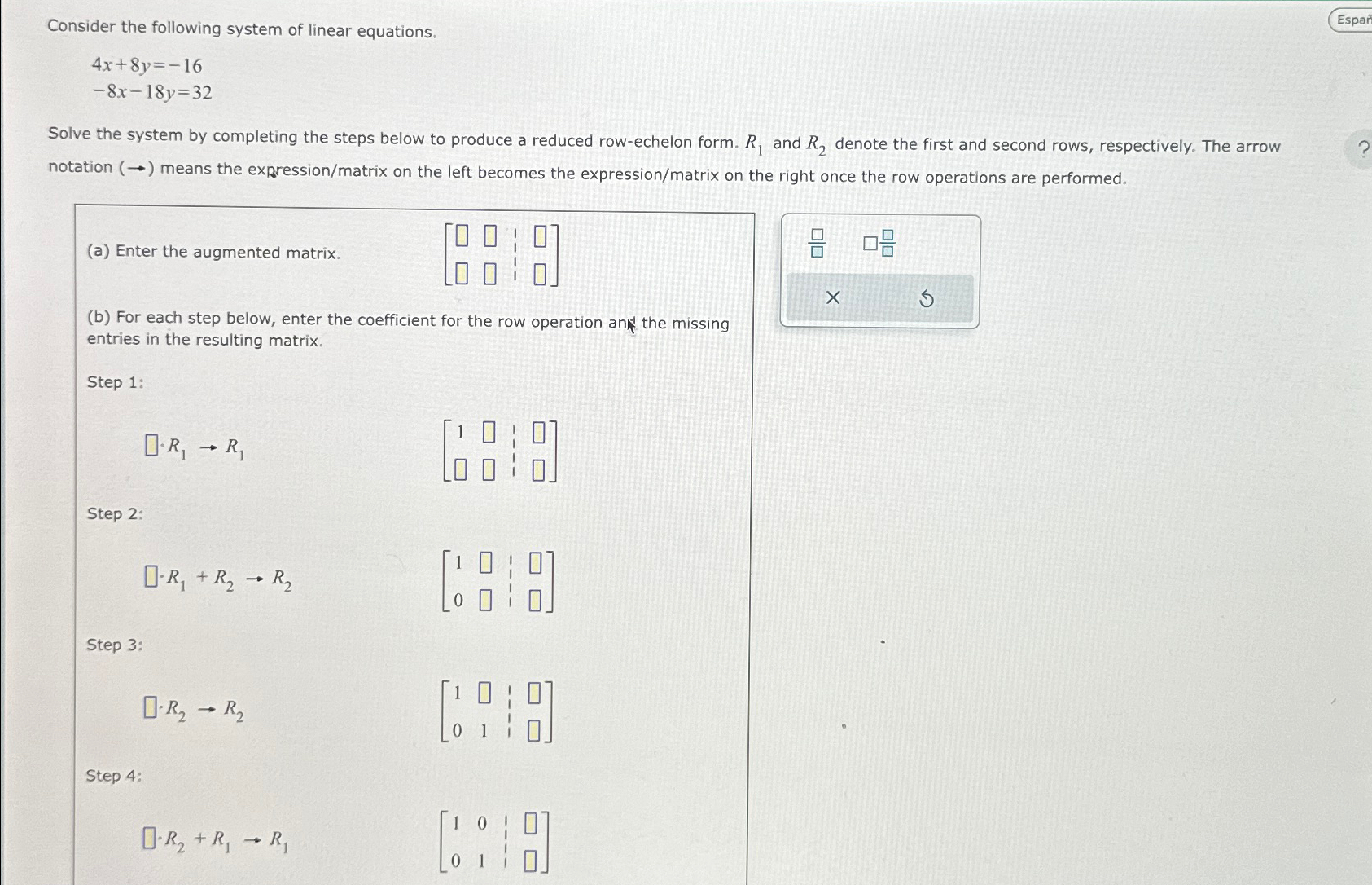 Solved Consider the following system of linear | Chegg.com