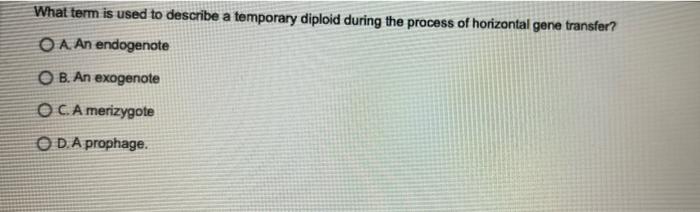 Solved What term is used to describe a temporary diploid | Chegg.com