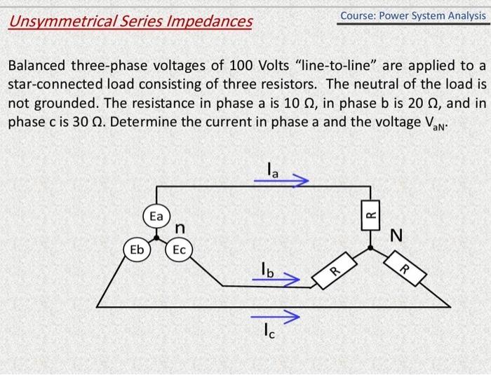 Solved Balanced three-phase voltages of 100 Volts | Chegg.com