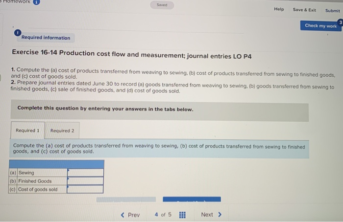 Solved Help Save & Exit Submi Check my work Required | Chegg.com