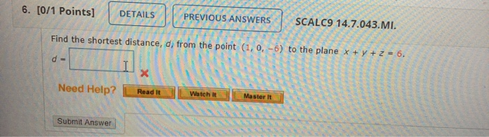 Solved 6. [0/1 Points) DETAILS PREVIOUS ANSWERS SCALC9 | Chegg.com