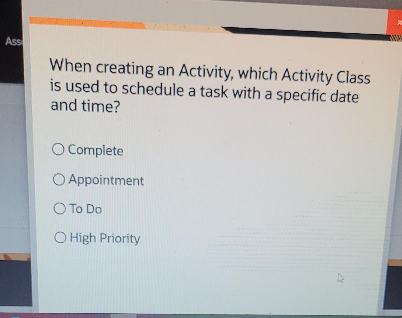 Solved When creating an Activity, which Activity Class is | Chegg.com