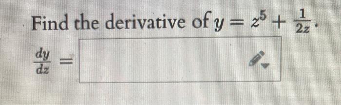 Solved y=z5+2z1 | Chegg.com