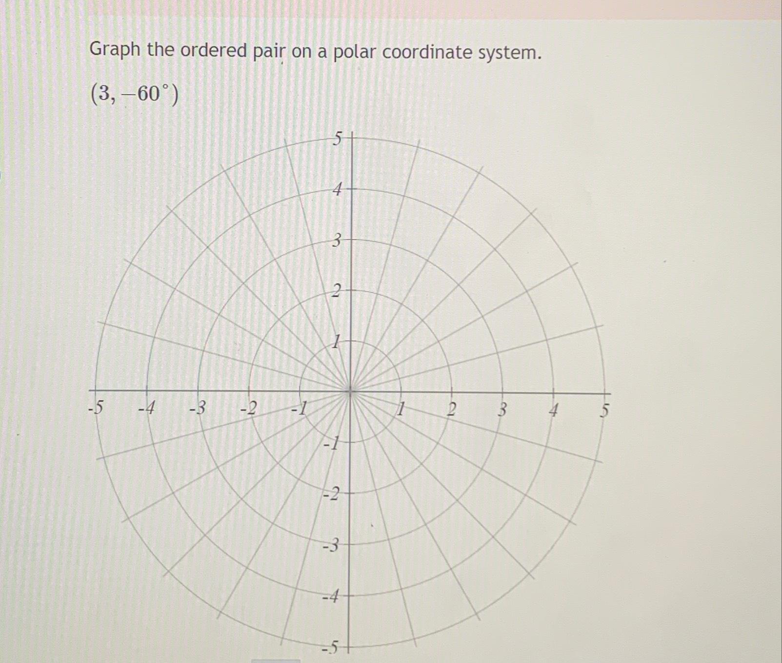Solved Graph the ordered pair on a polar coordinate | Chegg.com