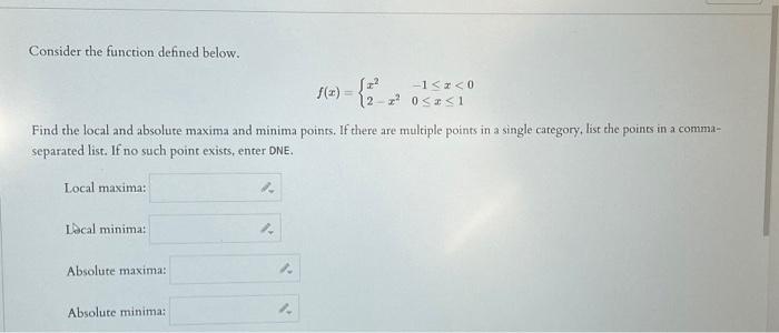 Solved Consider the function defined below. | Chegg.com