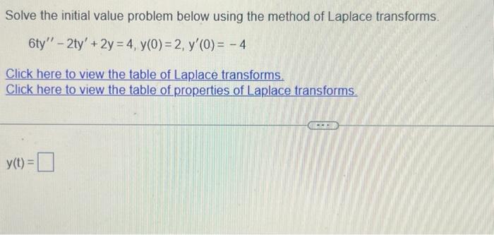 Solved Solve the initial value problem below using the | Chegg.com