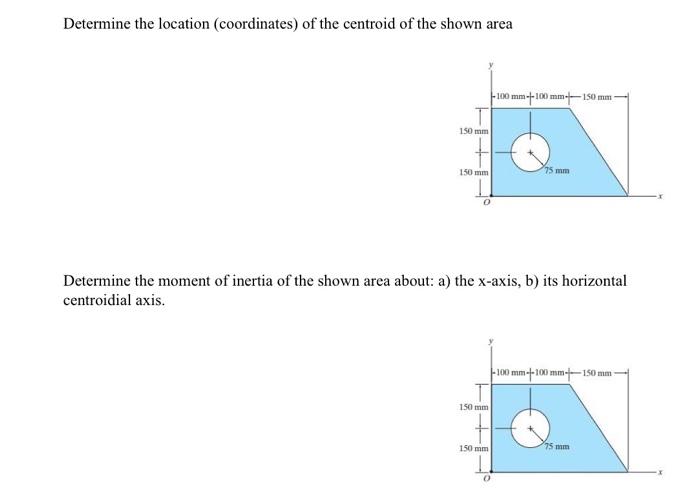 Solved Determine the location (coordinates) of the centroid | Chegg.com