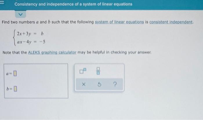 Solved Consistency and independence of a system of linear | Chegg.com