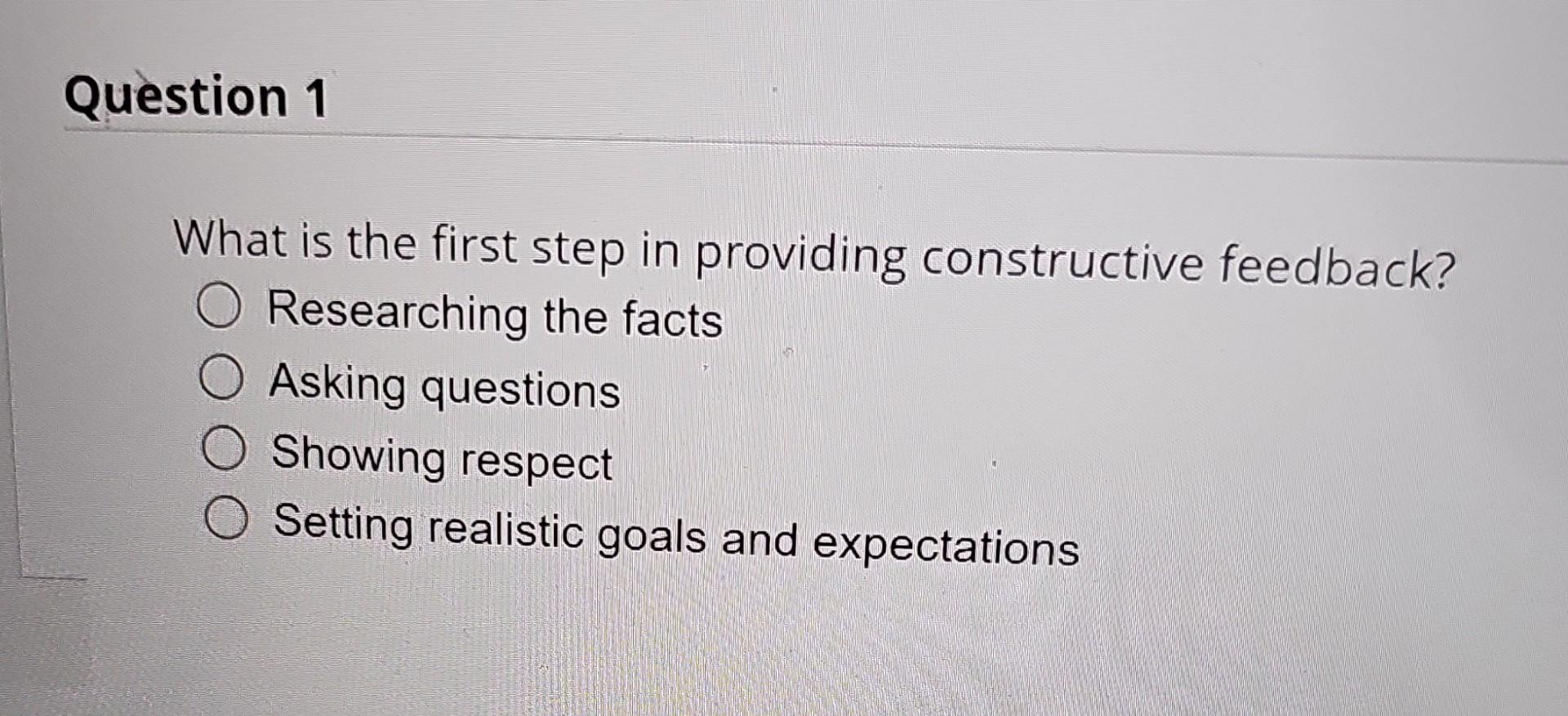Solved What is the first step in providing constructive | Chegg.com
