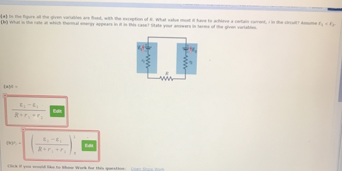 Solved (a) In the figure all the given variables are fixed, | Chegg.com