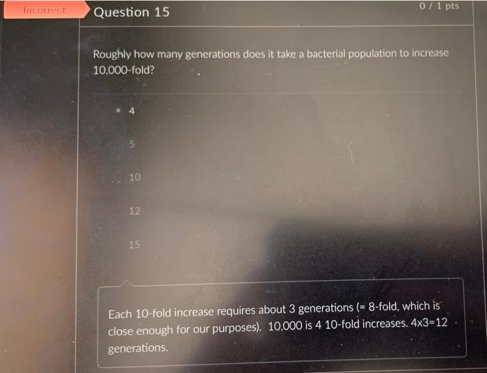 Solved Roughly how many generations does it take a bacterial | Chegg.com