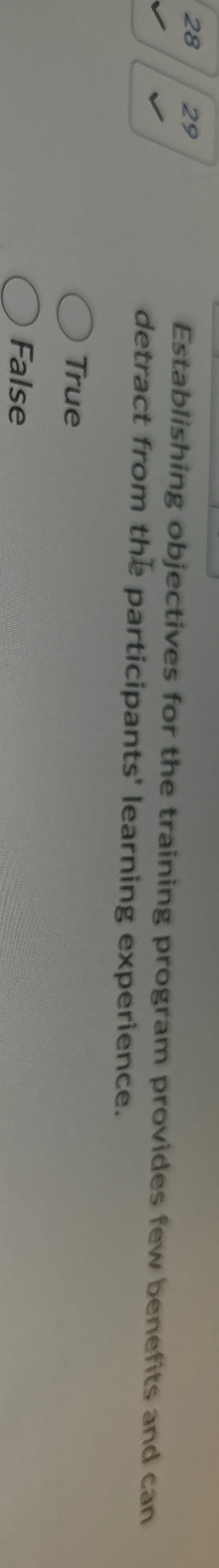 Solved 28 ﻿Establishing objectives for the training program | Chegg.com
