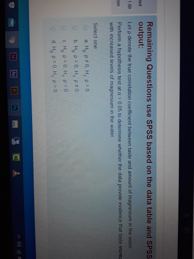 Solved red 1 00 Remaining Questions use SPSS based on the | Chegg.com