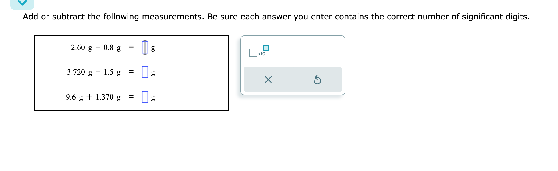 Solved Add or subtract the following measurements. Be sure | Chegg.com