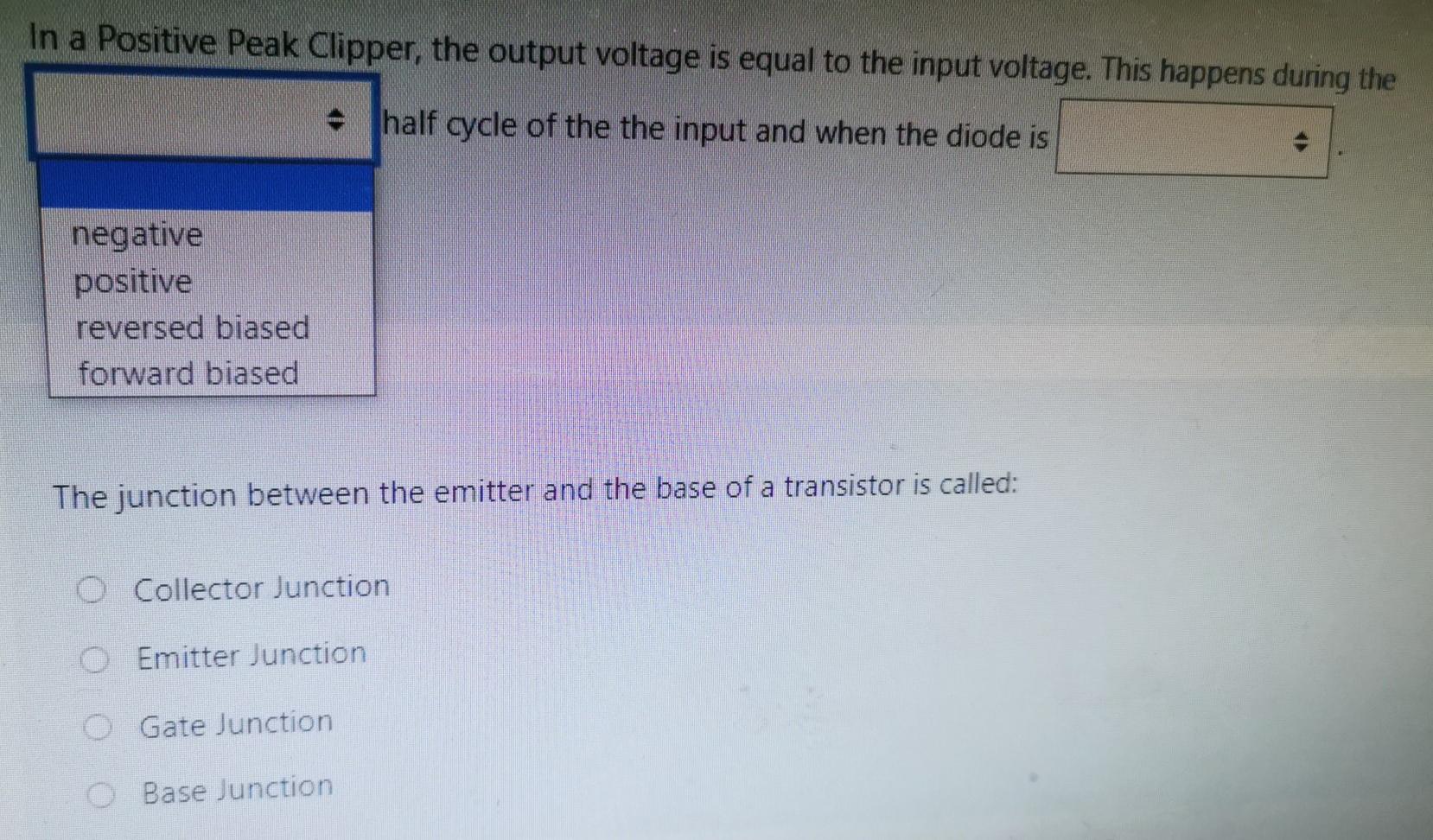 Solved In a Positive Peak Clipper, the output voltage is | Chegg.com