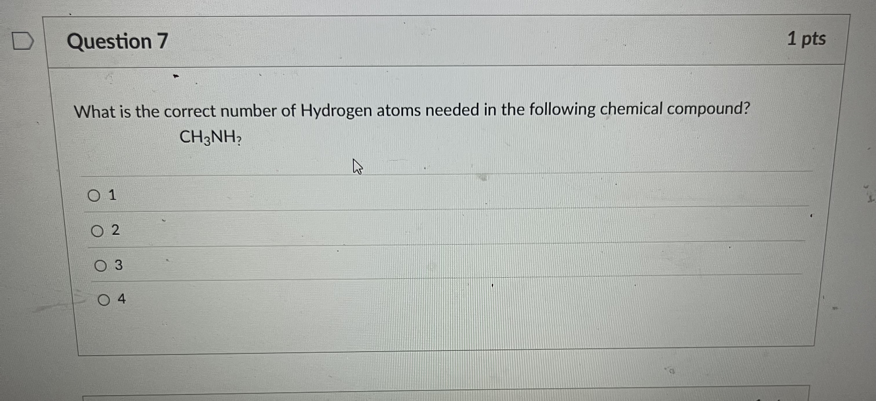 Solved Question 7What is ﻿the correct number of ﻿Hydrogen | Chegg.com