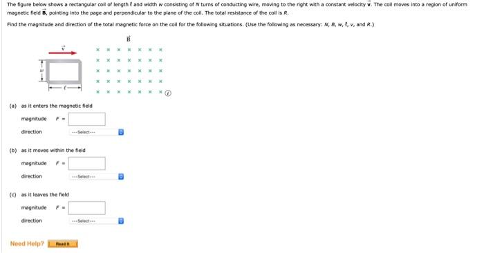 Solved The figure below shows a rectangular coll of length | Chegg.com