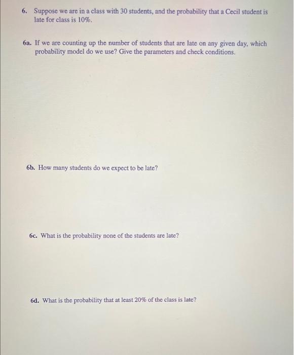 Solved suppose we are in a class with 30 student and the | Chegg.com