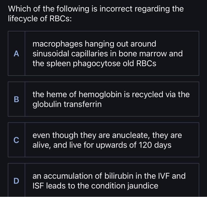 Solved Which of the following is incorrect regarding the | Chegg.com