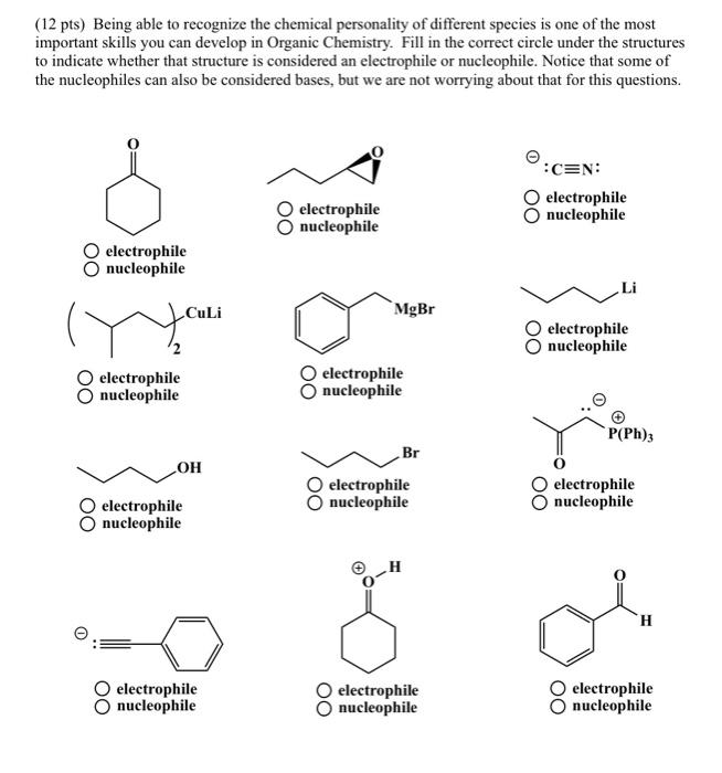 Solved (12 pts) Being able to recognize the chemical | Chegg.com