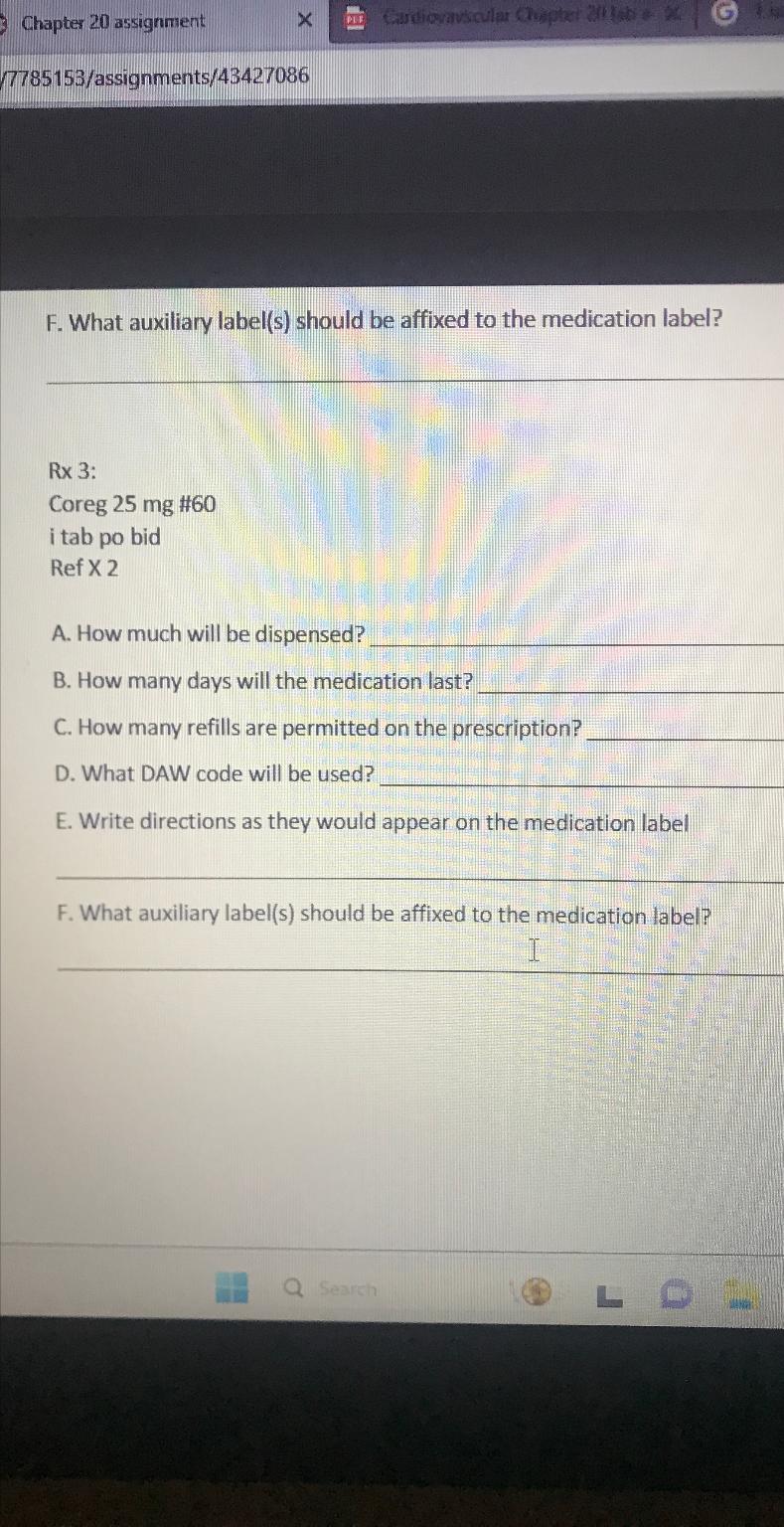 Solved Chapter 20 ﻿assignment/7785153/assignments/43427086F. | Chegg.com