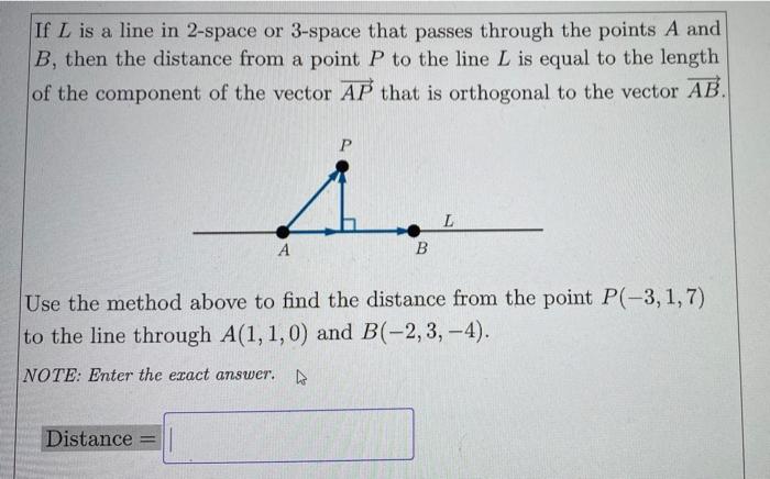 Solved a If L is a line in 2-space or 3-space that passes | Chegg.com