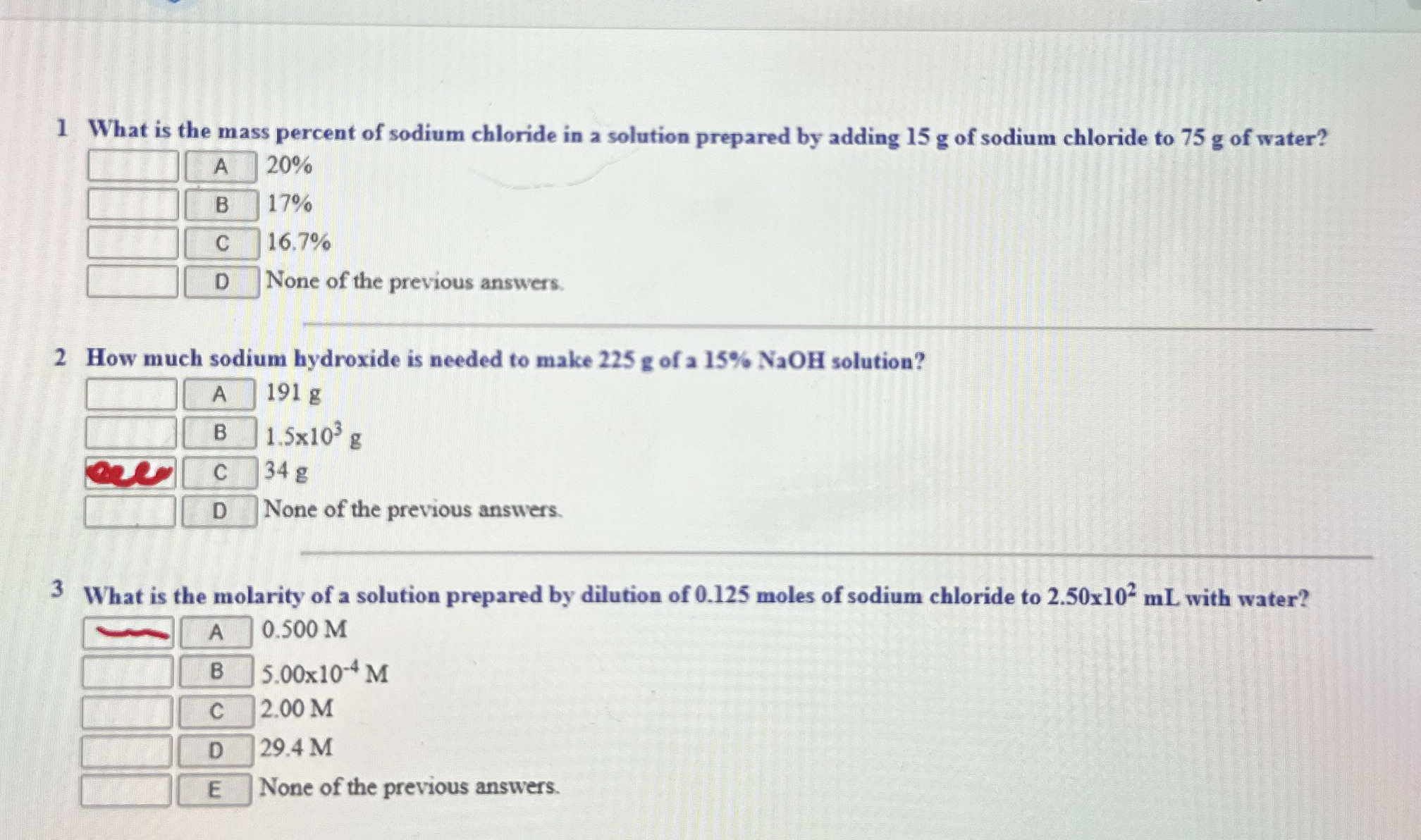 Solved 1 ﻿What is the mass percent of sodium chloride in a | Chegg.com