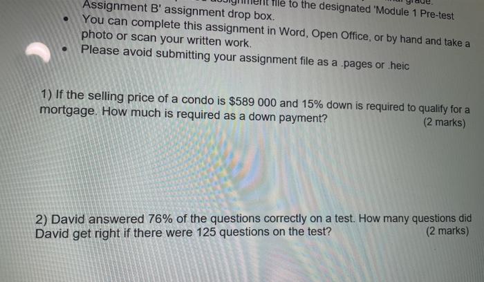Solved Tlle to the designated 'Module 1 Pre-test Assignment | Chegg.com