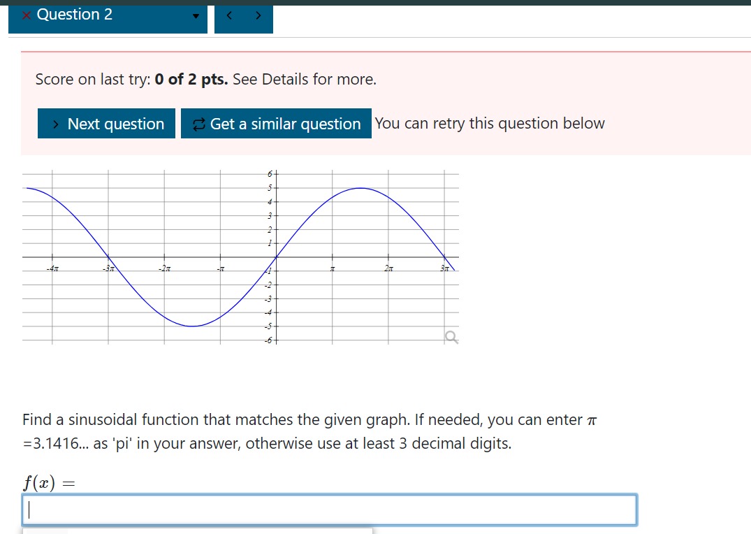Solved Find a sinusoidal function that matches the given | Chegg.com