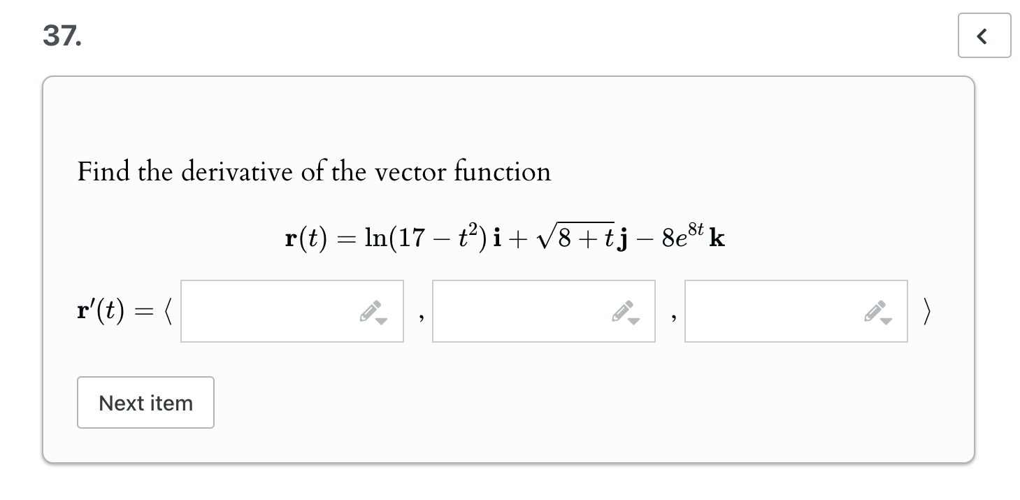 Solved Find the derivative of the vector function ﻿For the | Chegg.com