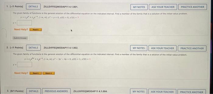 Solved The given family of functions is the general solution | Chegg.com