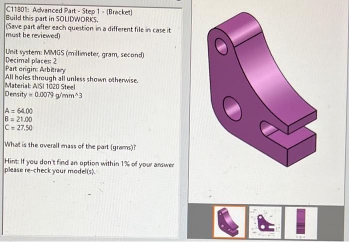Solved C11803: Advanced Part - Step 3 - (Bracket) Modify the | Chegg.com