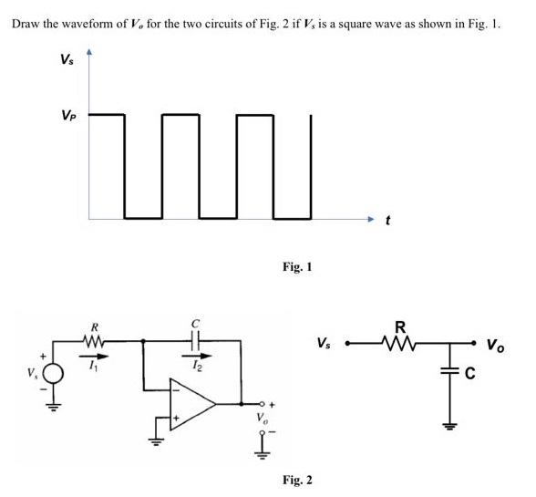 Solved Draw the waveform of Vo for the two circuits of Fig. | Chegg.com