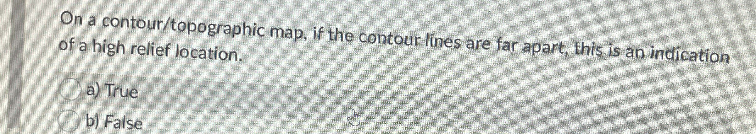 Solved On a contour/topographic map, if the contour lines | Chegg.com