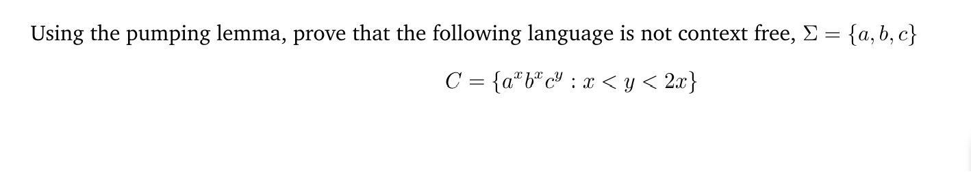 Solved Using the pumping lemma, prove that the following | Chegg.com