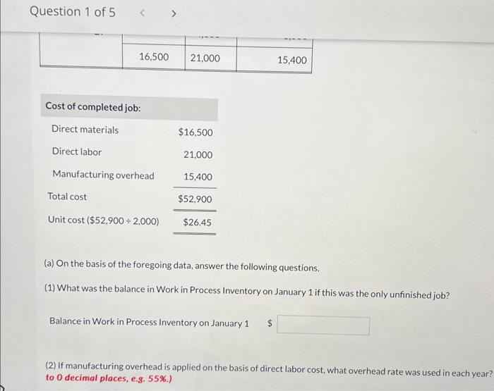 Solved Current Attempt in Progress A job order cost sheet | Chegg.com