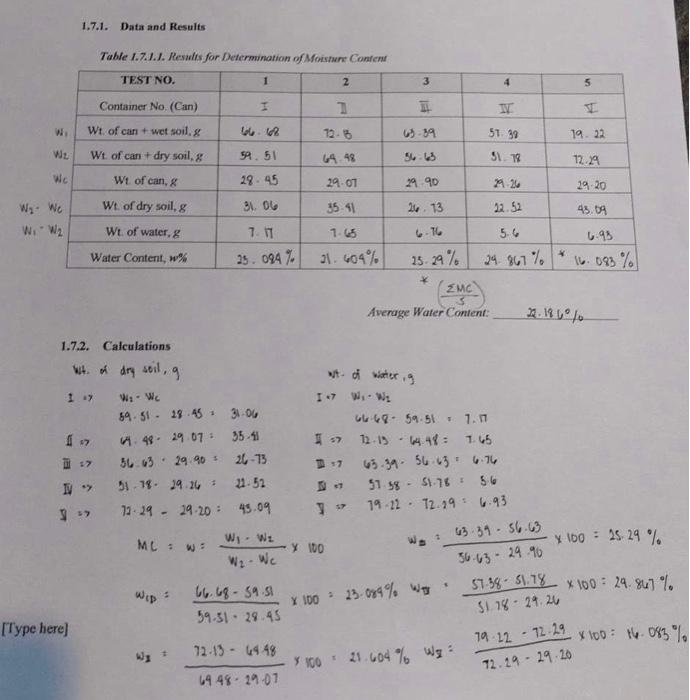 Solved EXPERIMENT 1: DETERMINATION OF MOISTURE CONTENT | Chegg.com