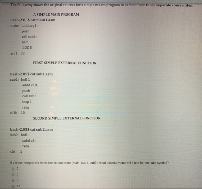 Solved The following shows the original sources for a simple | Chegg.com
