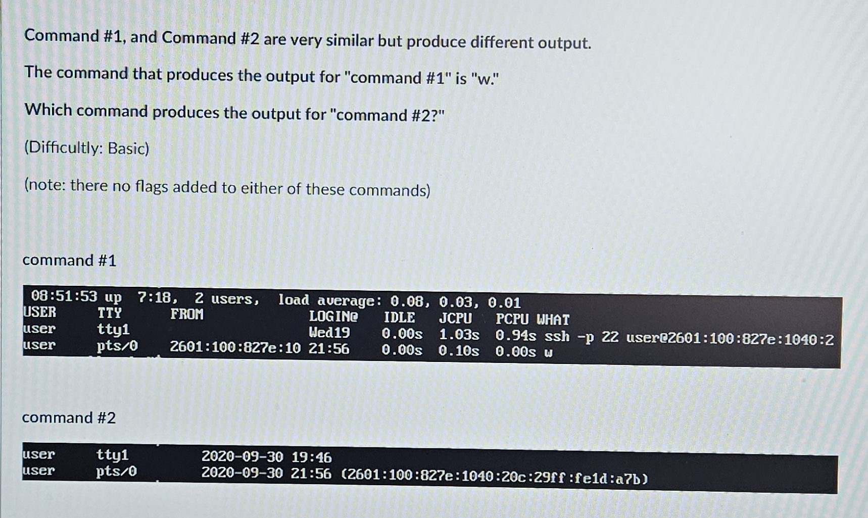 Solved Command #1, ﻿and Command #2 ﻿are very similar but | Chegg.com
