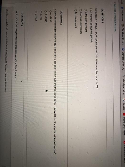 Solved Blackboard Learn Warriors Don't Cry... Bookmarks My | Chegg.com