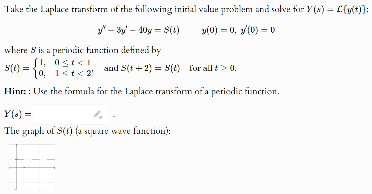 Solved Take the Laplace transform of the following initial | Chegg.com