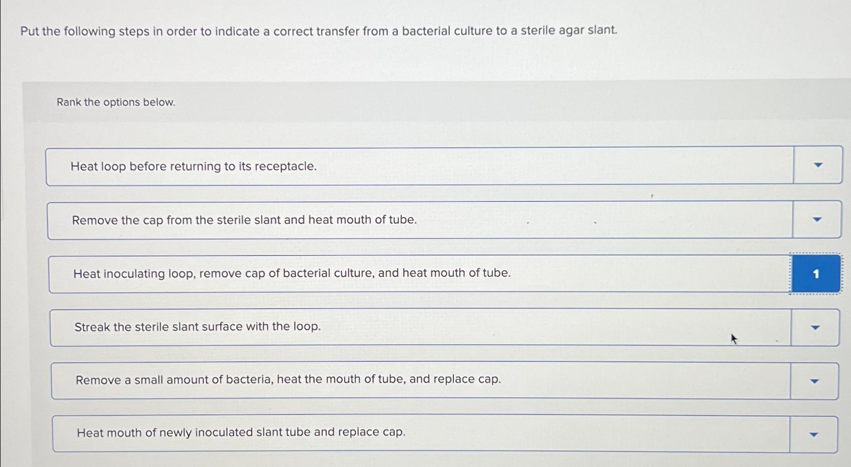 Solved Put the following steps in order to indicate a | Chegg.com