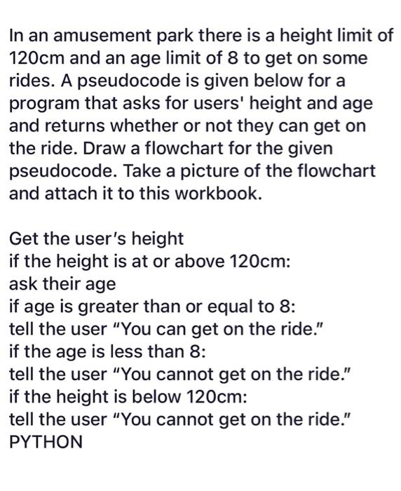 Solved In an amusement park there is a height limit 120 cm | Chegg.com