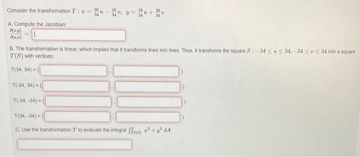 Solved Consider the transformation | Chegg.com