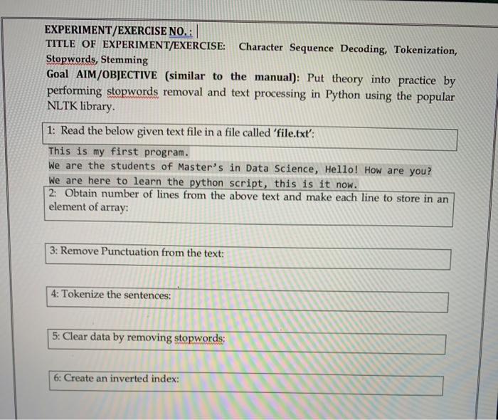 Solved EXPERIMENT/EXERCISE NO.: TITLE OF | Chegg.com