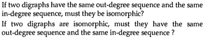 Solved If two digraphs have the same out-degree sequence and | Chegg.com