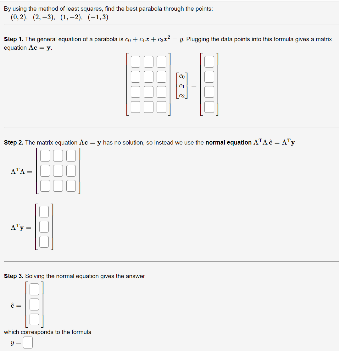 Solved By using the method of least squares, find the best | Chegg.com