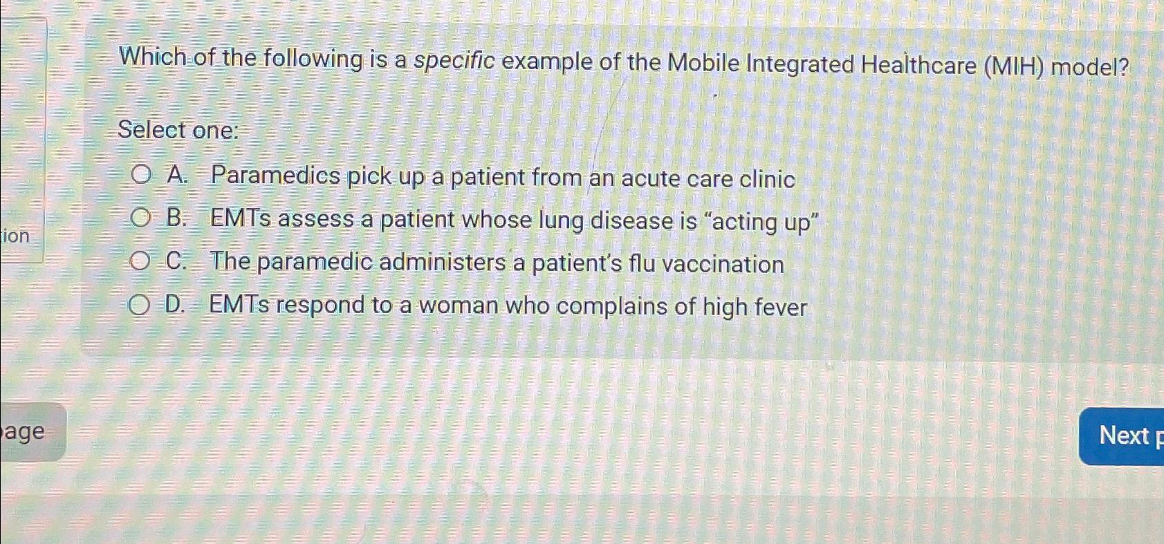 Solved Which of the following is a specific example of the | Chegg.com