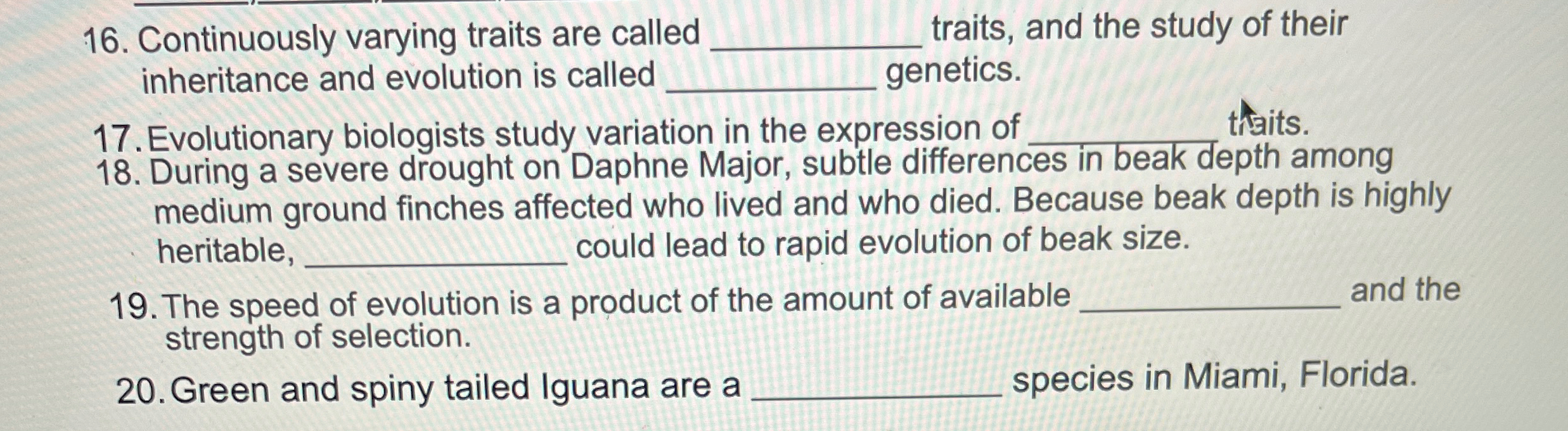 Solved Continuously varying traits are calledtraits, and the | Chegg.com